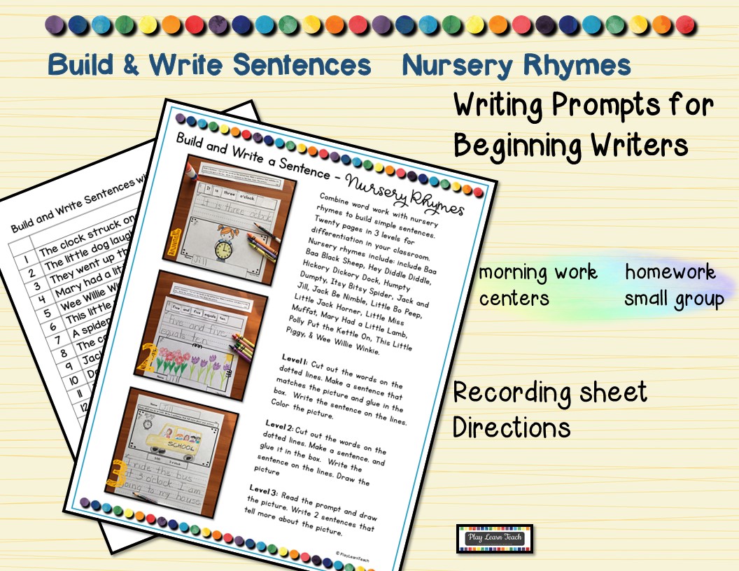 Sentence Writing | Nursery Rhymes Scrambled Sentences | Made By Teachers