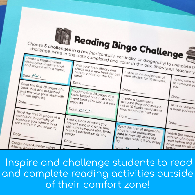 Reading Bingo Challenge w/Editable Bingo Board! - Great for Read Across ...