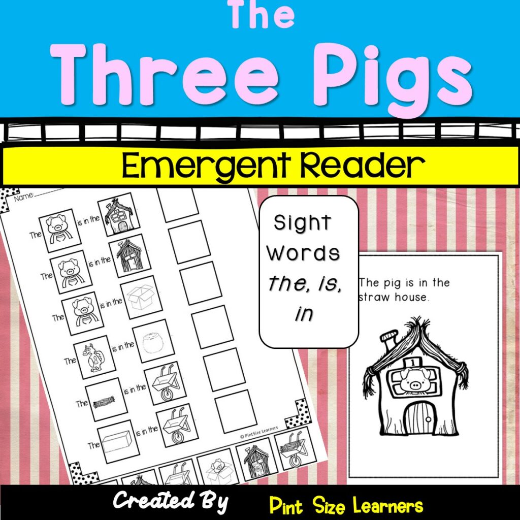 The Three Little Pigs Emergent Reader | Sight Word Reader for PreK and ...