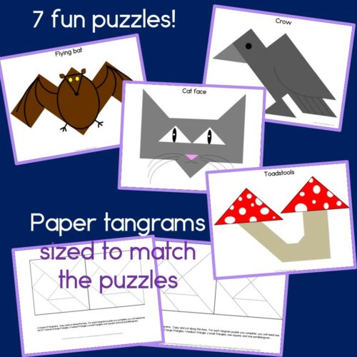 Halloween Tangram Puzzles | 2D Shapes Center | Hands on Math Tangrams ...