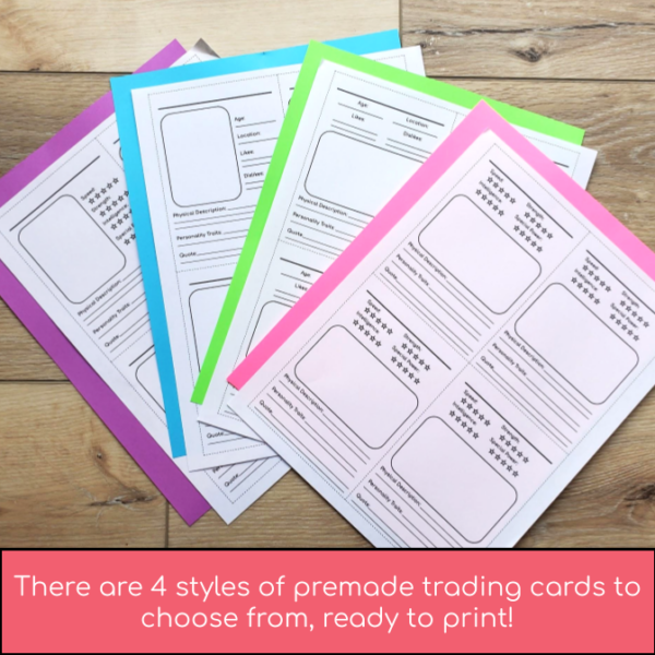 Editable Character Trading Cards w/ Google slides - Use with any story ...