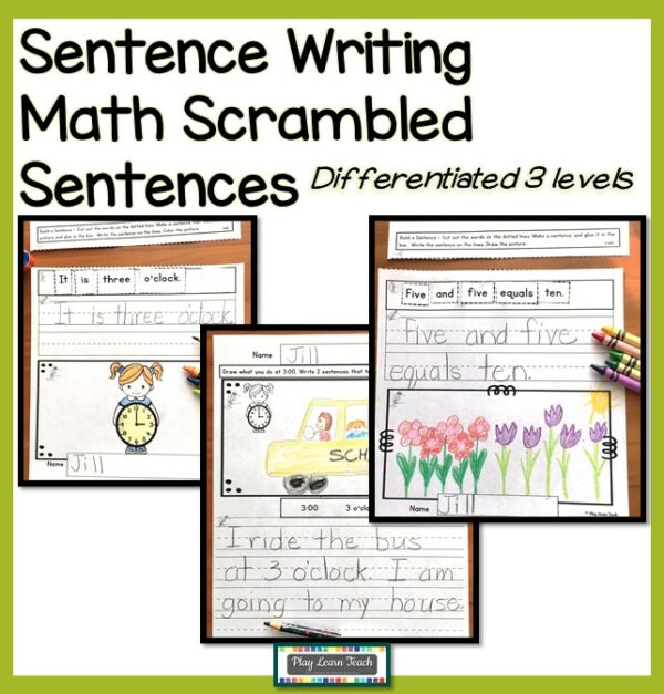 Sentence Writing | Math Writing Scrambled Sentences | Made By Teachers