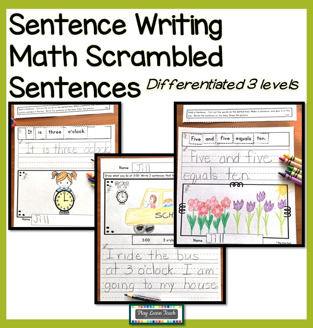 Sentence Writing | Math Writing Scrambled Sentences | Made By Teachers
