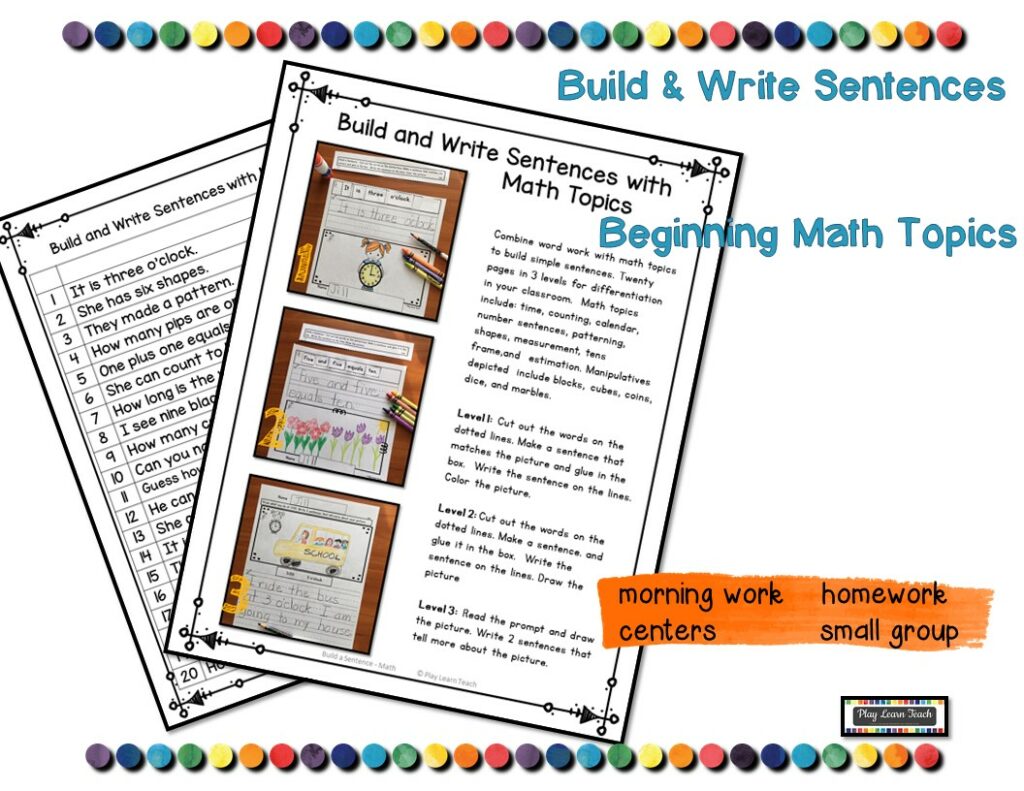 Sentence Writing | Math Writing Scrambled Sentences | Made By Teachers