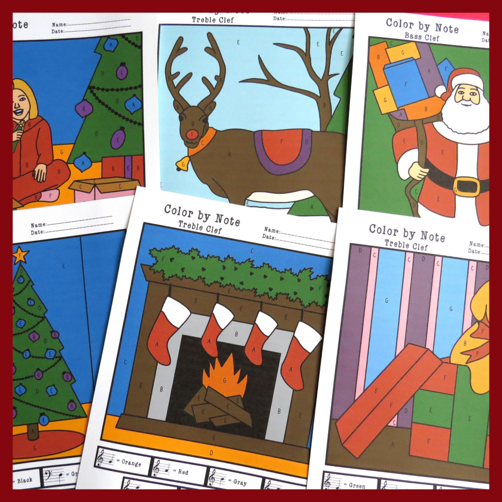 Christmas Themed Color by Note - Treble Clef and Bass Clef | Made By ...