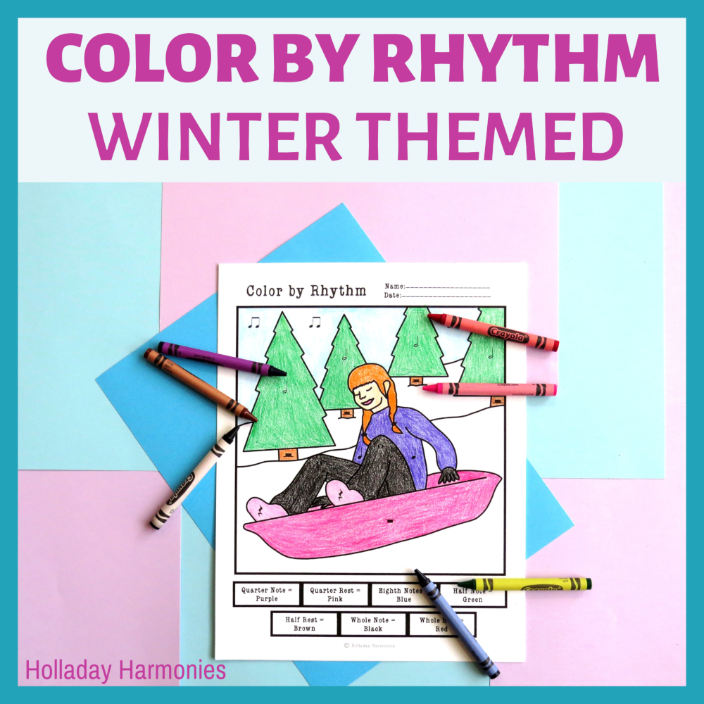Winter Themed Color by Rhythm | Winter Music Activities | Made By Teachers