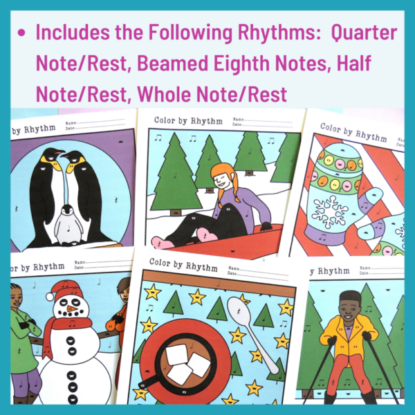 Winter Themed Color by Rhythm | Winter Music Activities | Made By Teachers