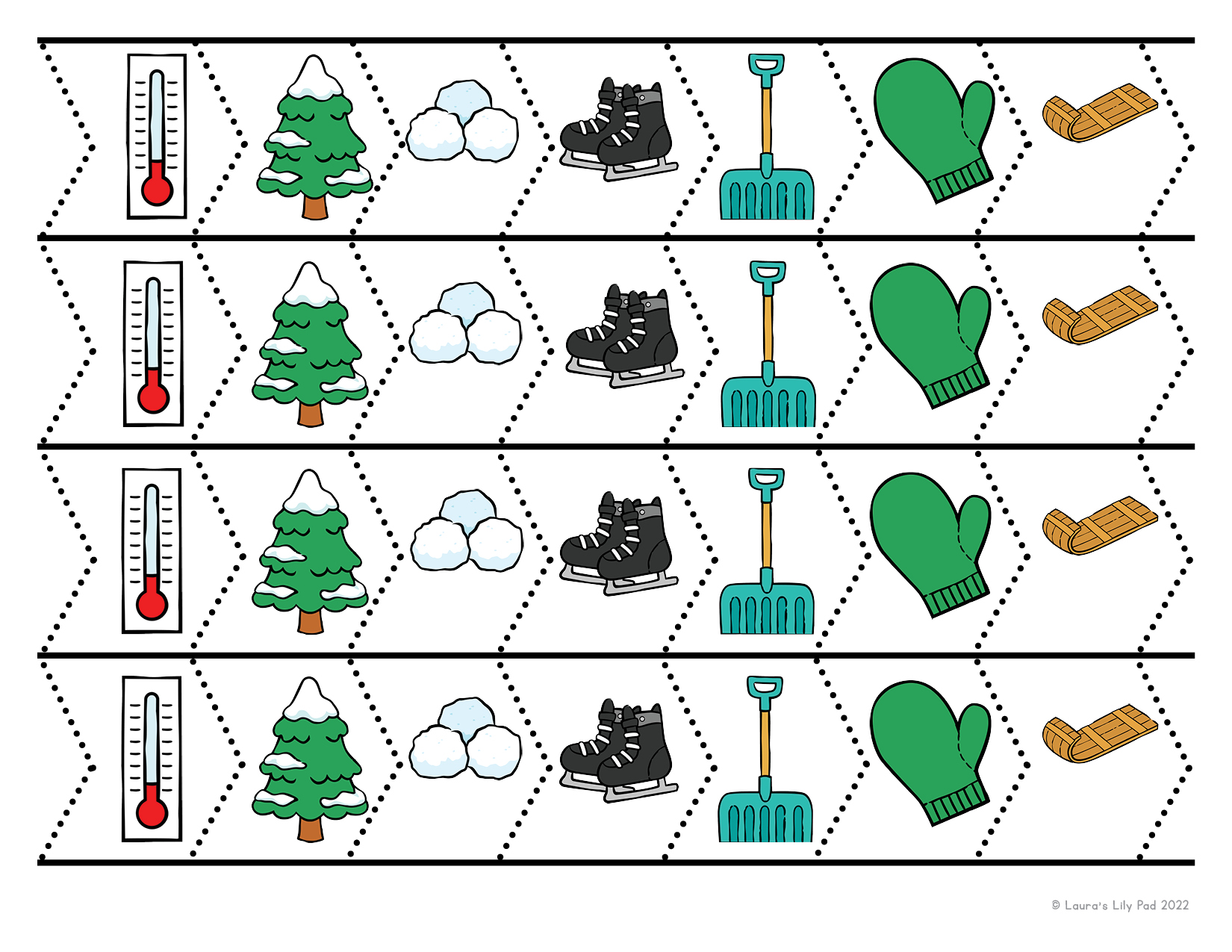 Winter Cutting Practice Scissor Skills Center | Made By Teachers