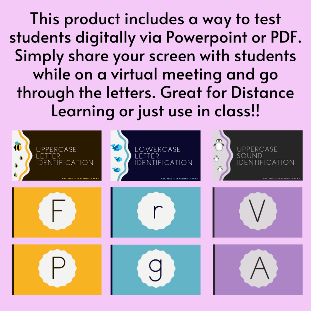 Uppercase, Lowercase, Sound Letter Identification Assessment | Made By ...
