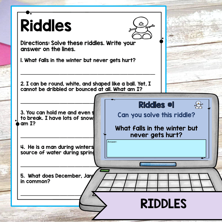 Early Finishers Activities | Brain Teasers | Winter Activities | Made ...