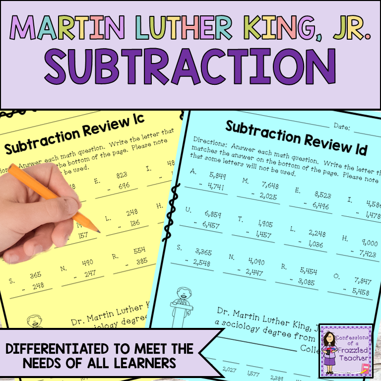Martin Luther King Math Activities | MLK Subtraction | Made By Teachers
