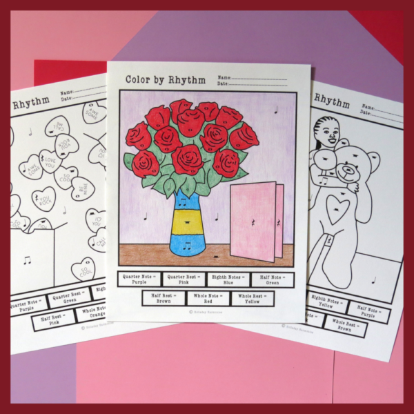 Valentine's Day Themed Color by Rhythm Worksheets | Made By Teachers