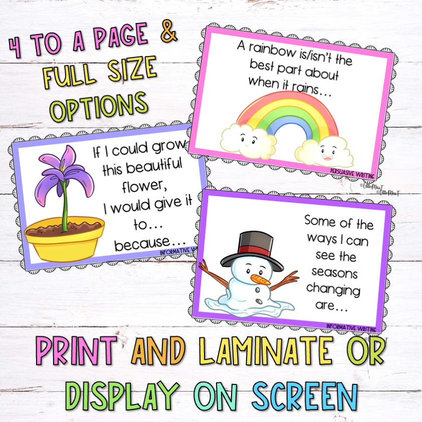 Spring Writing Prompt Task Cards Creative Persuasive Informative ...