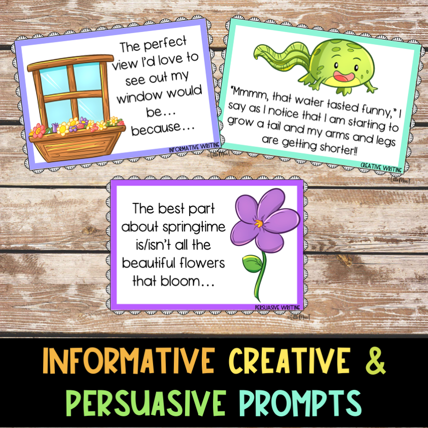 Spring Writing Prompt Task Cards Creative Persuasive Informative ...