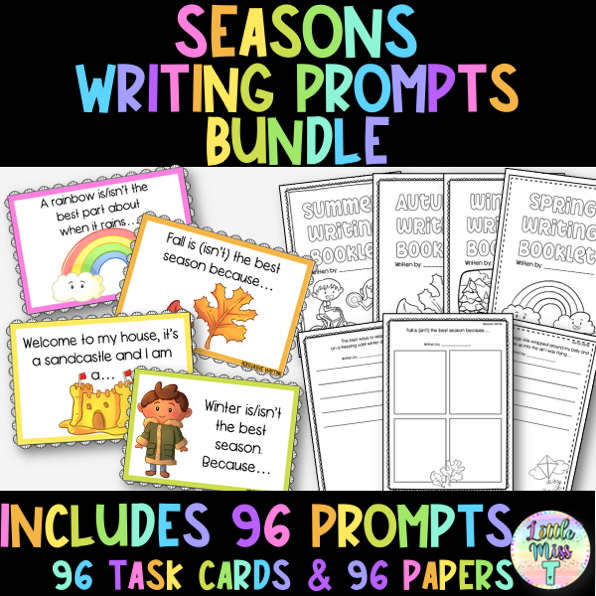Seasons Writing Prompts BUNDLE - Summer Fall Spring Winter Writing Task ...