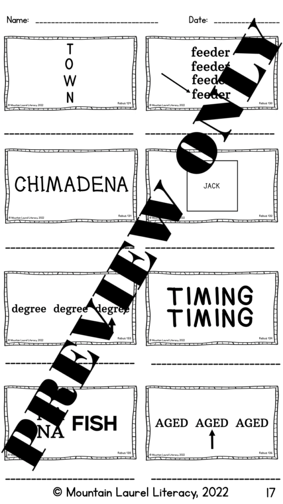 Rebus Puzzle Brain Teasers High School Middle School | Made By Teachers