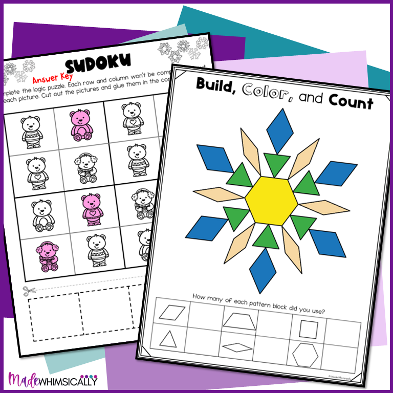 Winter Coloring Pages and January Activities - Mazes, Puzzles, ELA ...