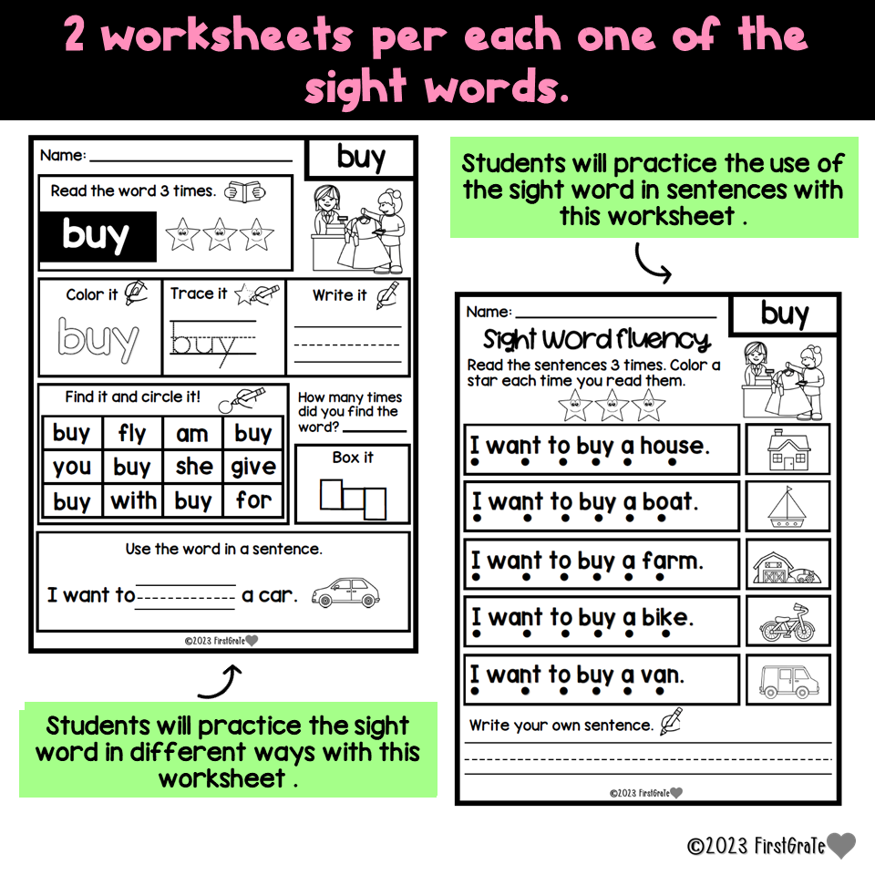 Second Grade Dolch Sight Words. Flashcards and Worksheets | Made By ...