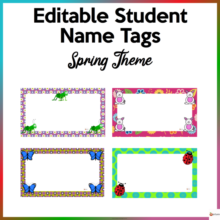 Editable Name Tags, and Labels Spring Theme Bundle | Made By Teachers