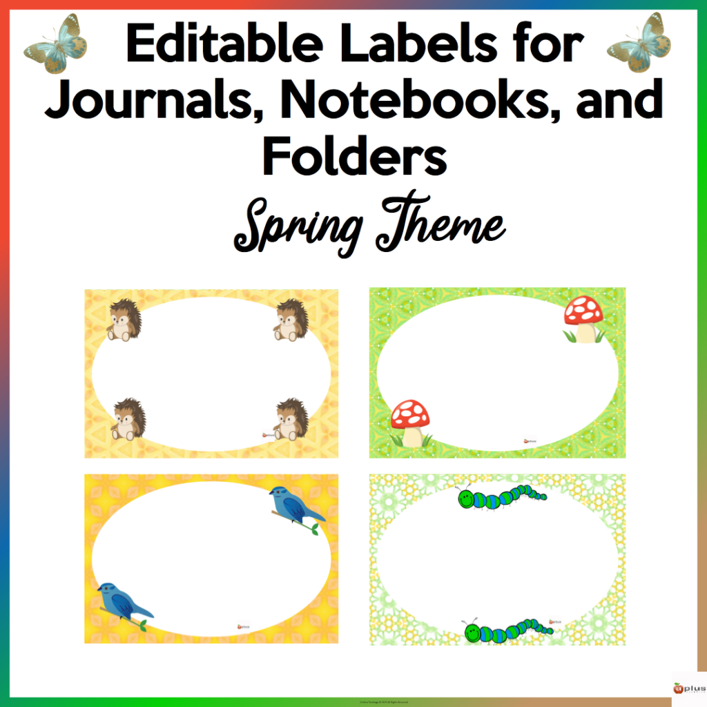 Editable Labels for Journals, Notebooks, and Folders Spring Theme ...