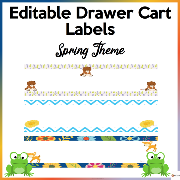 Editable Drawer Cart Labels Spring Theme | Made By Teachers