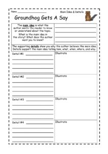 Groundhog Gets A Say Main Retell Sequence SummarizeIdea | Made By Teachers