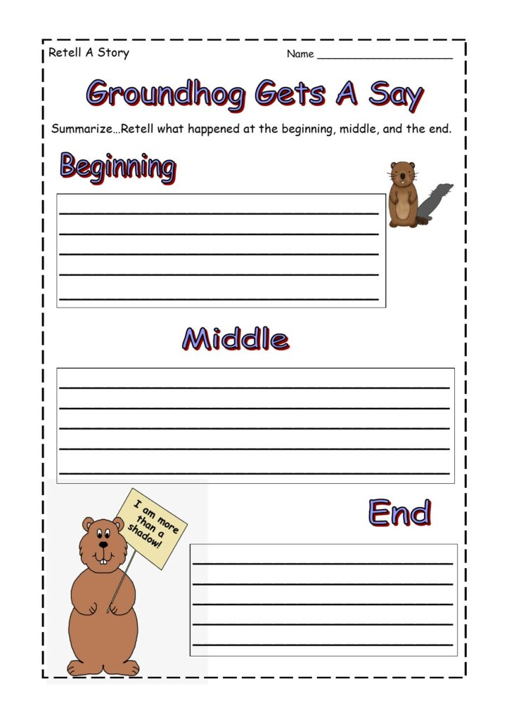 Groundhog Gets A Say Main Retell Sequence SummarizeIdea | Made By Teachers