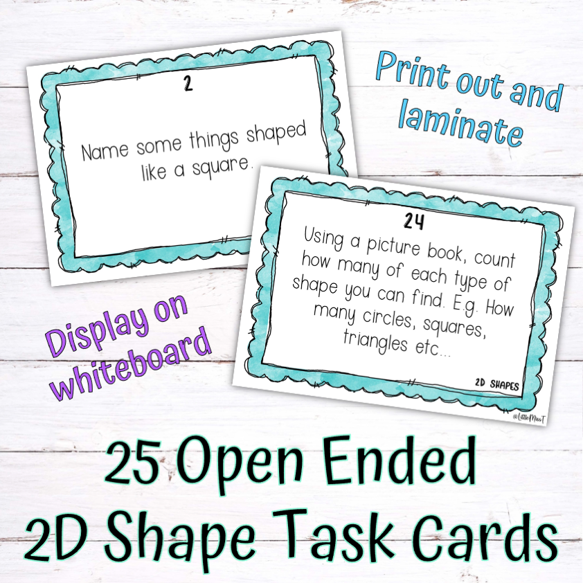 2D Shapes task cards - Open Ended Math Questions - Math Workbook | Made ...