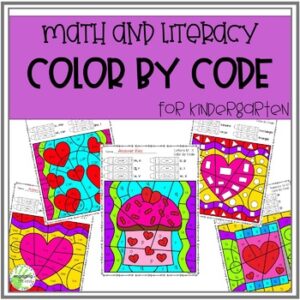 Valentine Math and Literacy Color By Code for Kindergarten | Made By ...