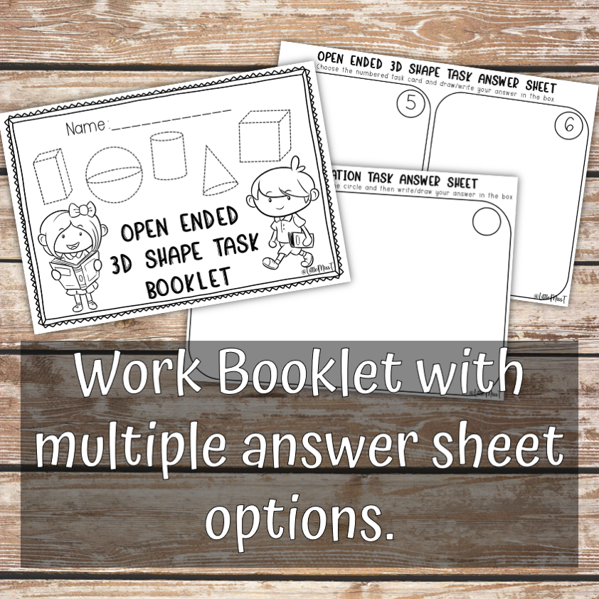 3D Shapes Task Cards - Open Ended Math Question Task Cards and Workbook ...
