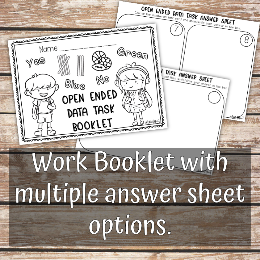 Data Task Cards - Open Ended Math Questions - Workbook - Graphing ...