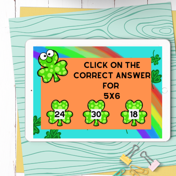 St. Paddy's Day Multiplication Drills Times Table Practice for 1s -12s ...
