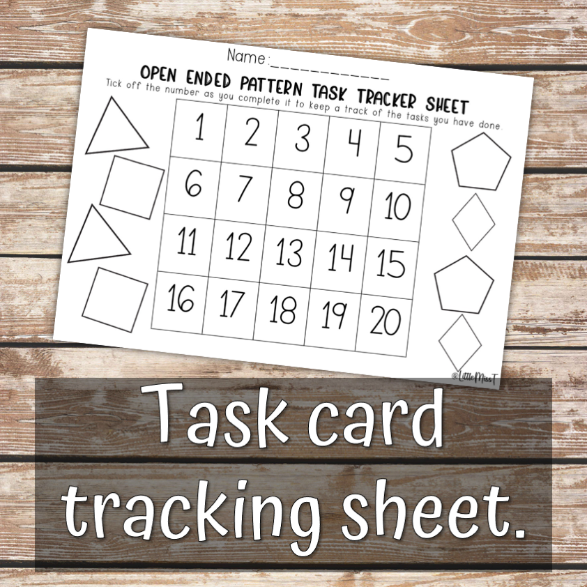 Pattern Task Cards - Open Ended Math Questions - Shapes Colors Numbers ...