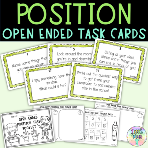 Position Task Cards - Open Ended Math Questions - Left & Right Maps ...