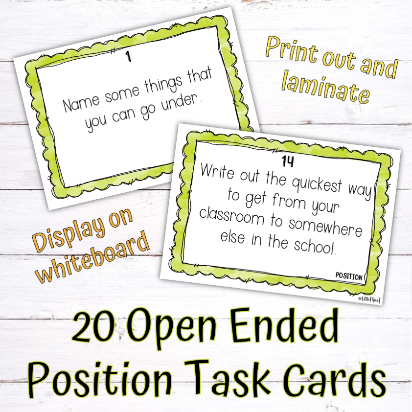 Position Task Cards - Open Ended Math Questions - Left & Right Maps ...