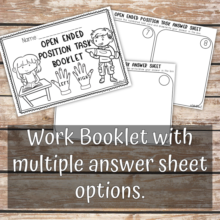 Position Task Cards - Open Ended Math Questions - Left & Right Maps ...