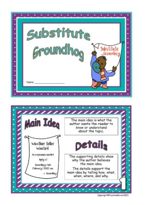 Substitute Groundhog Main Idea Retell Summarize Character Traits | Made ...