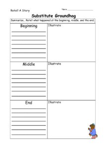 Substitute Groundhog Main Idea Retell Summarize Character Traits | Made ...