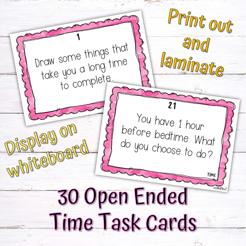 Telling Time Task Cards - Open Ended Math Questions - months seasons ...