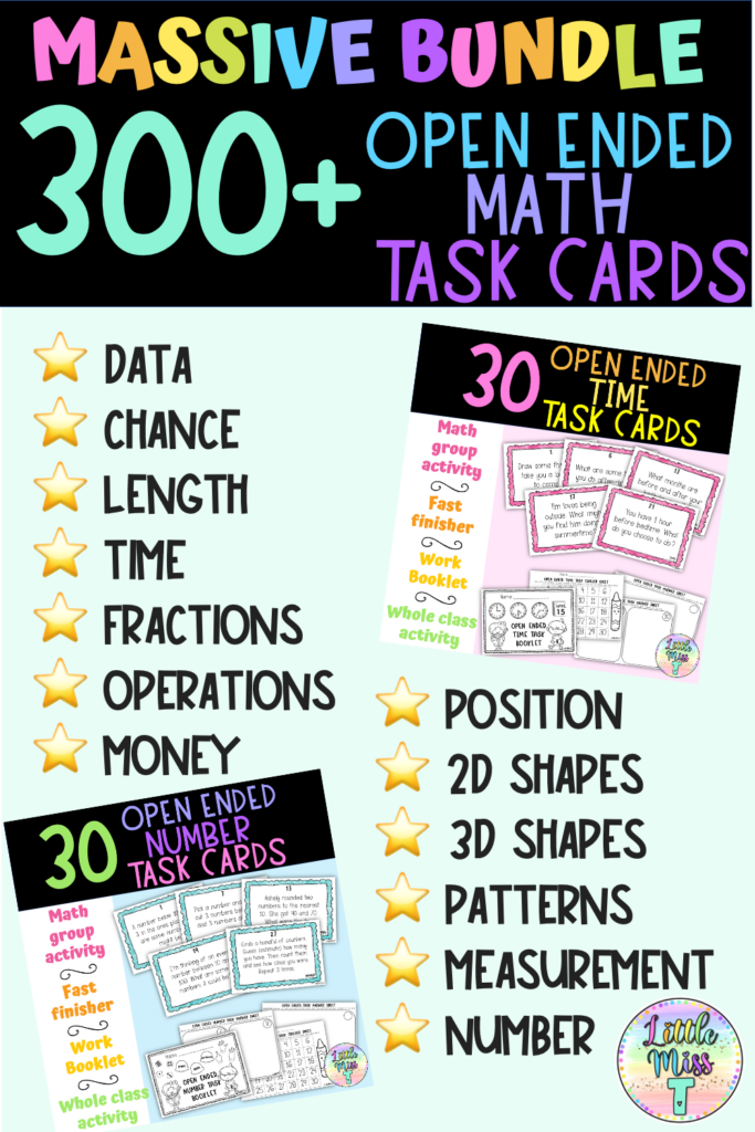300+ Open Ended Questions Math Task Card BUNDLE | Made By Teachers