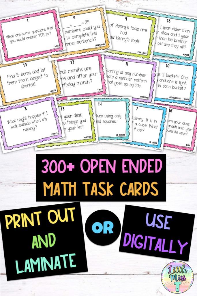 300+ Open Ended Questions Math Task Card BUNDLE | Made By Teachers