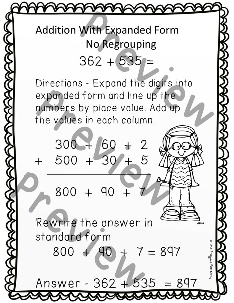 3 Digit Addition Expanded Form Addition Strategies Worksheets | Made By ...
