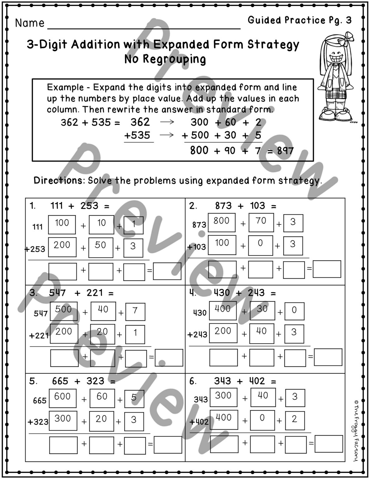 3 Digit Addition Expanded Form Addition Strategies Worksheets Made By Teachers