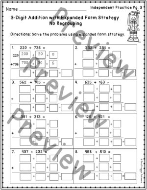 3 Digit Addition Expanded Form Addition Strategies Worksheets | Made By ...