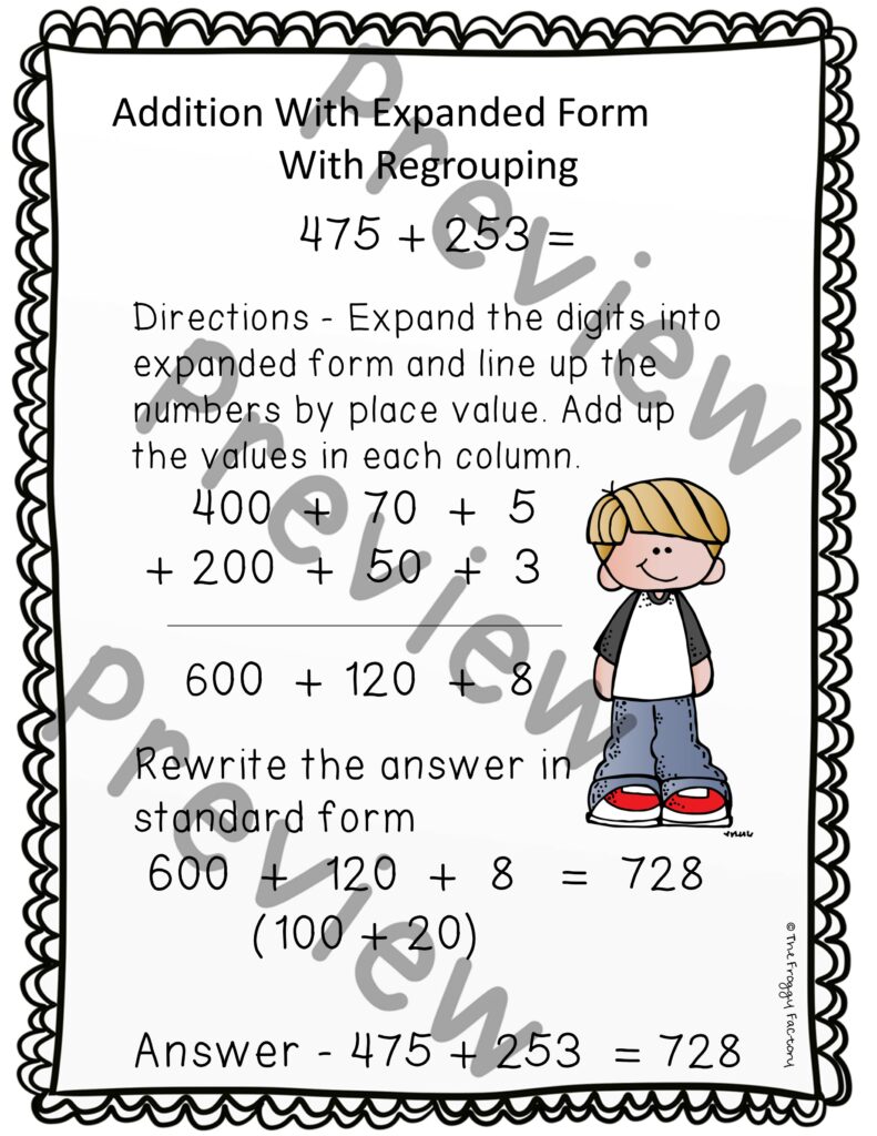 3 Digit Addition Expanded Form Addition Strategies Worksheets | Made By ...