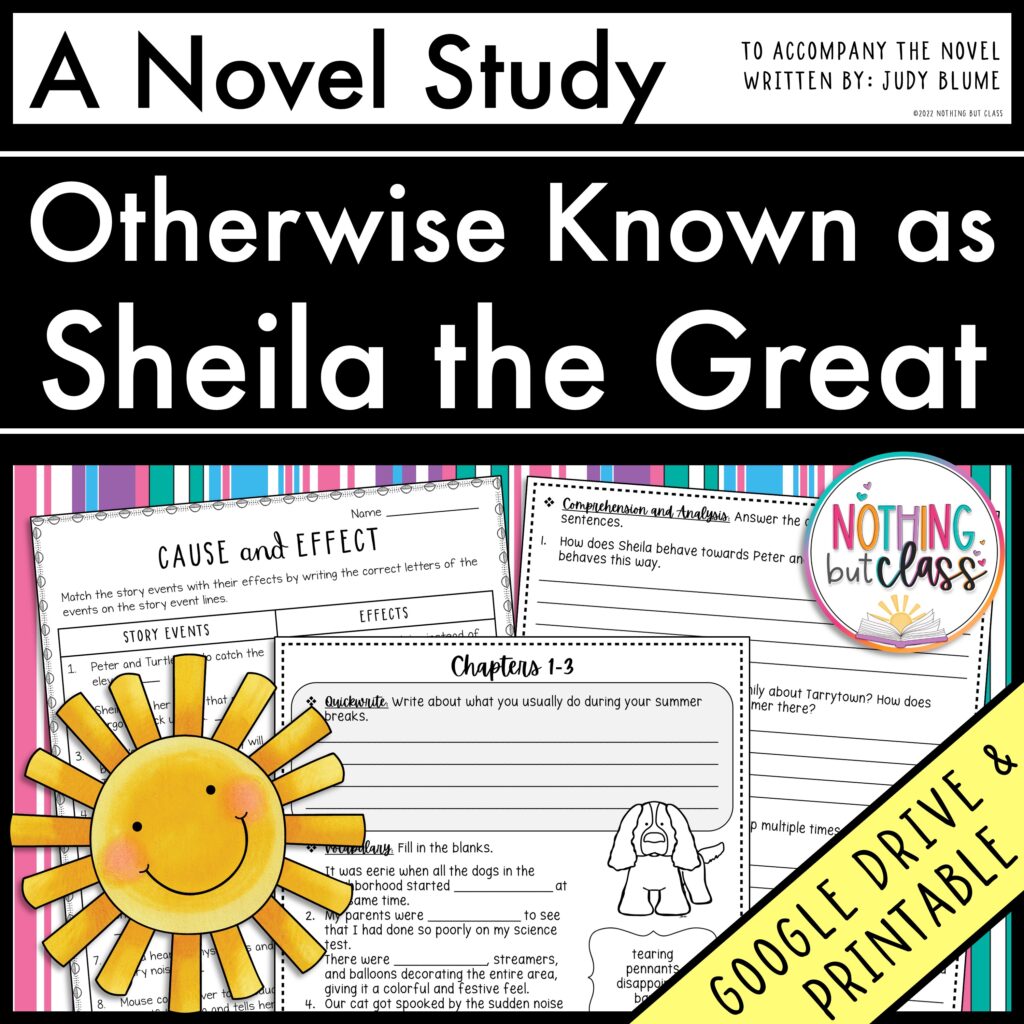 Otherwise Known As Sheila the Great Novel Study | Comprehension with ...