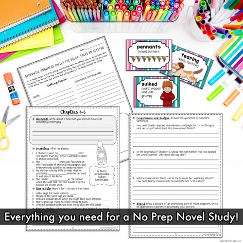 Otherwise Known As Sheila the Great Novel Study | Comprehension with ...