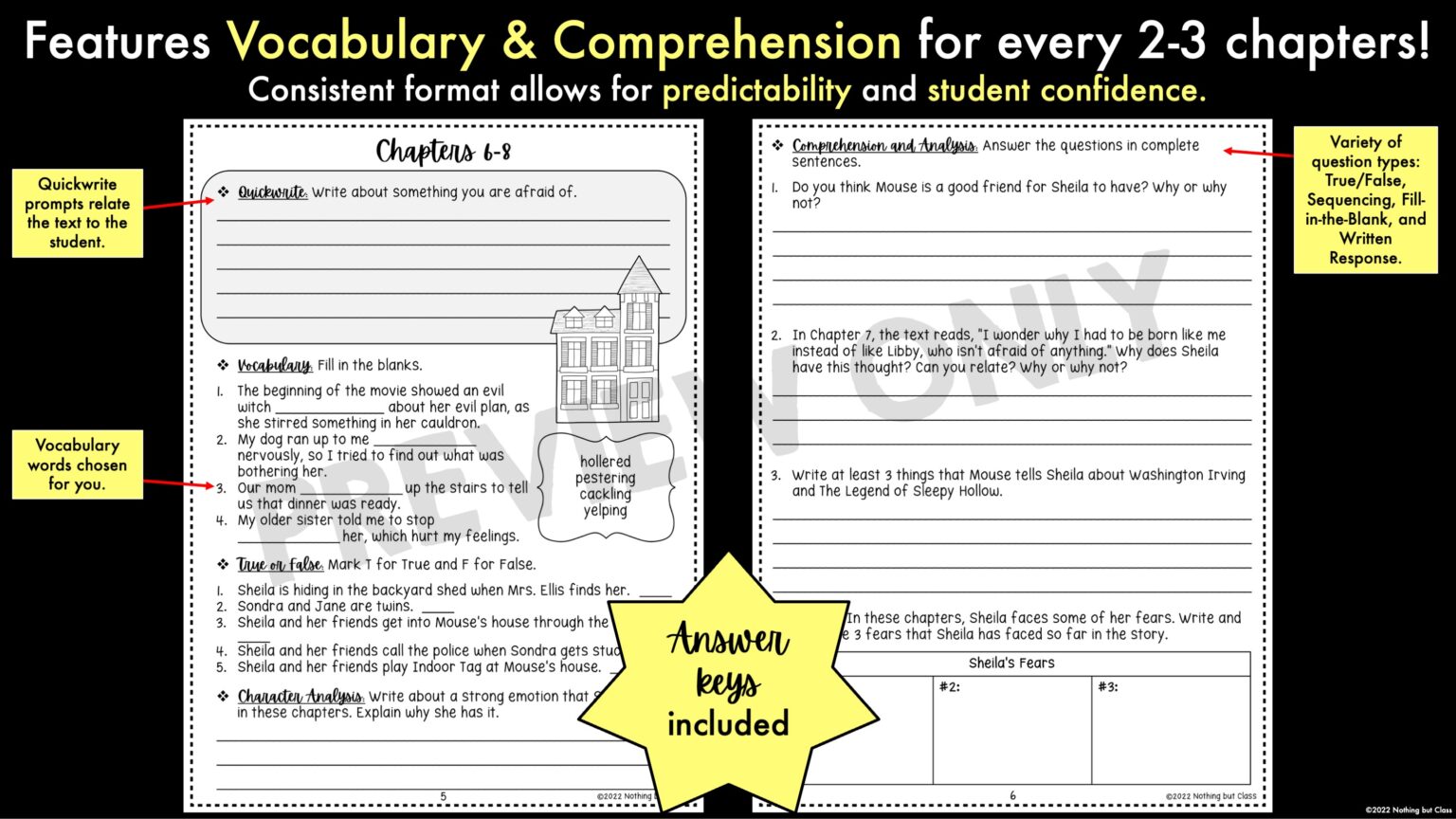 Otherwise Known As Sheila the Great Novel Study | Comprehension with ...