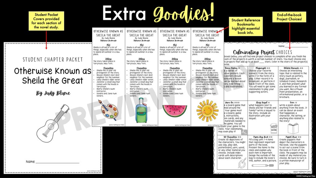 Otherwise Known As Sheila the Great Novel Study | Comprehension with ...