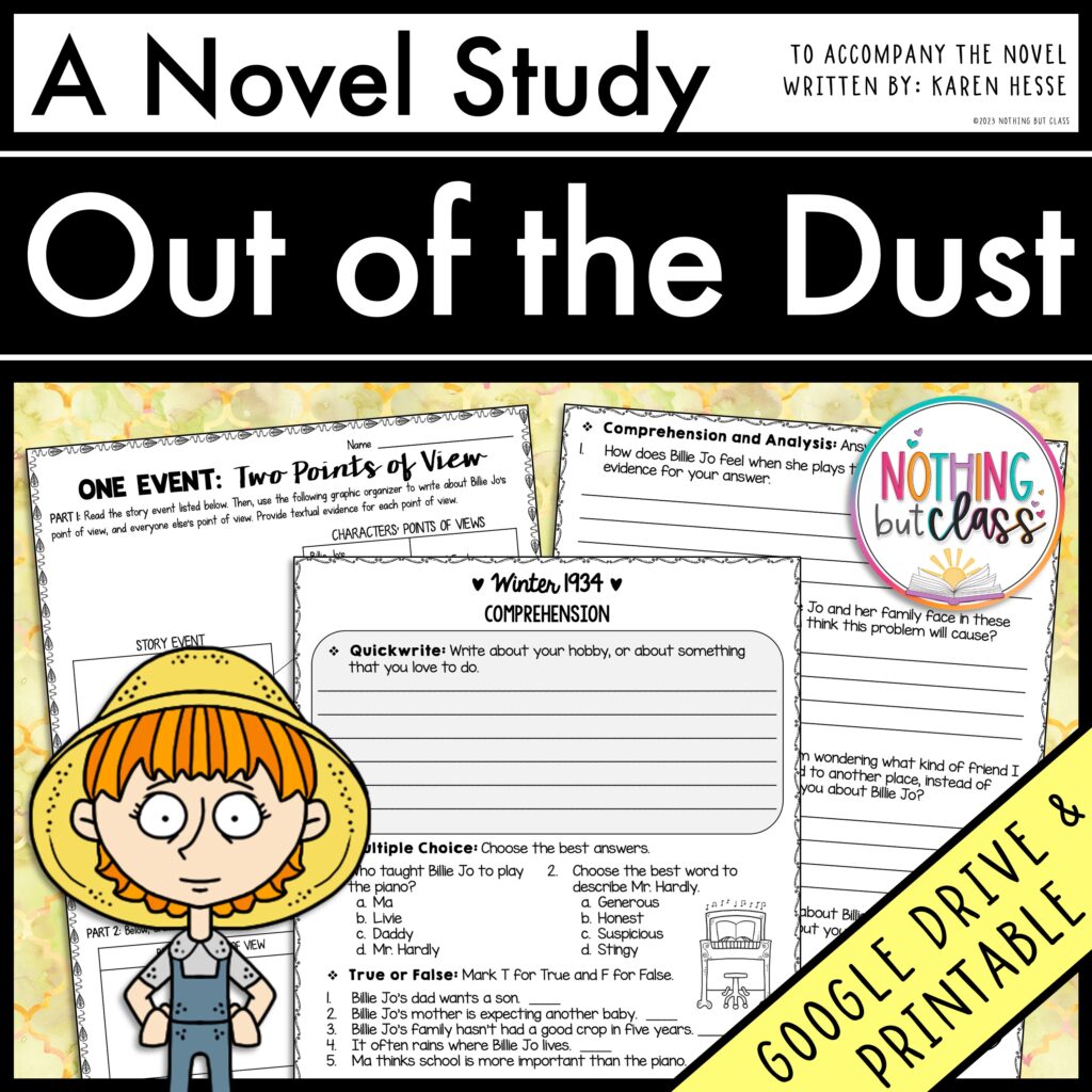 Out of the Dust Novel Study | Comprehension and Vocabulary with ...
